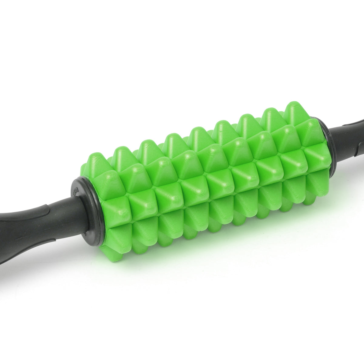 Fascia roller / massage roller with handles - green | YOGISHOP