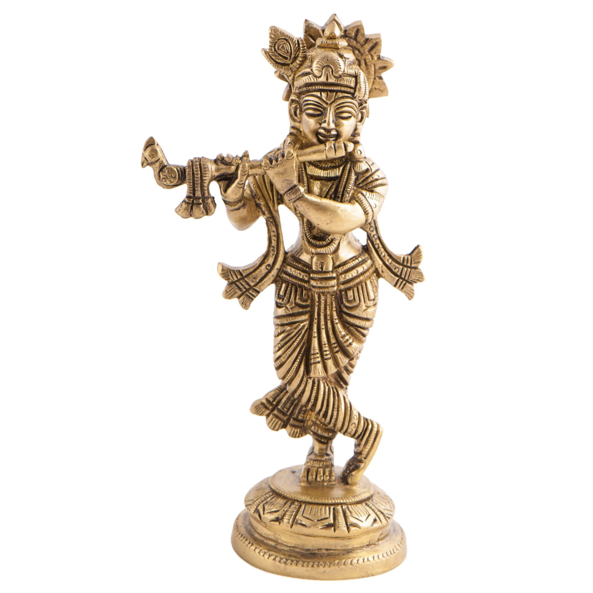 Krishna figure made of brass, 18 cm | YOGISHOP