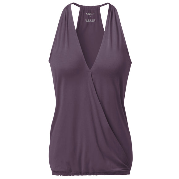 Yoga Racerback V-Neck "ala" - elderberry | YOGISHOP